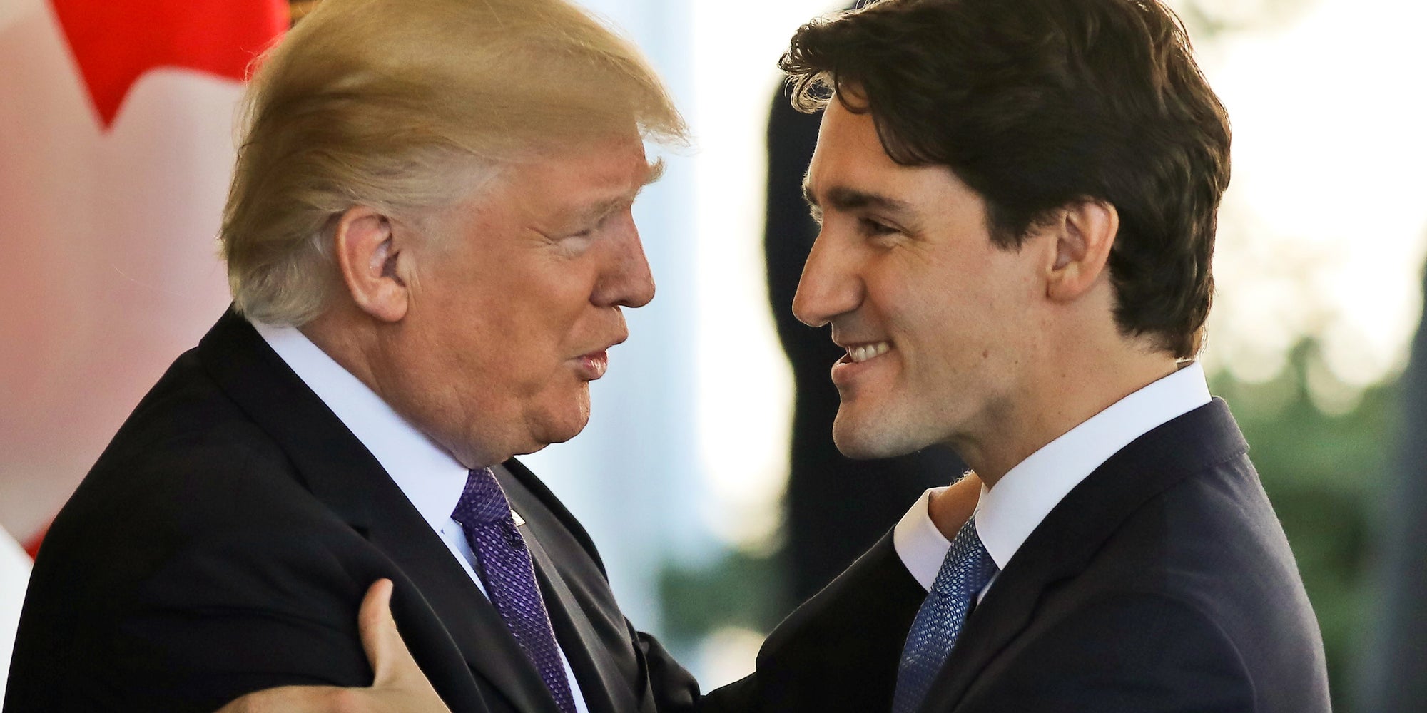 Donald Trumps Fake Tan Line Exposed By Rogue Gust Of Wind Huffpost Uk