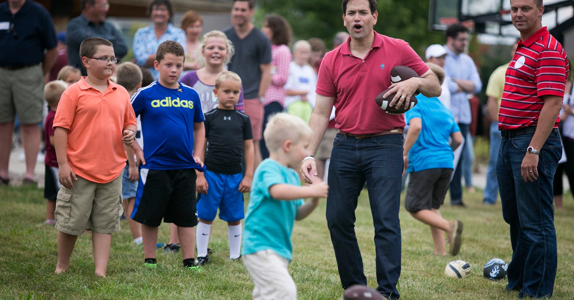 Watch Marco Rubio Hit A Kid In The Head With A Football | HuffPost