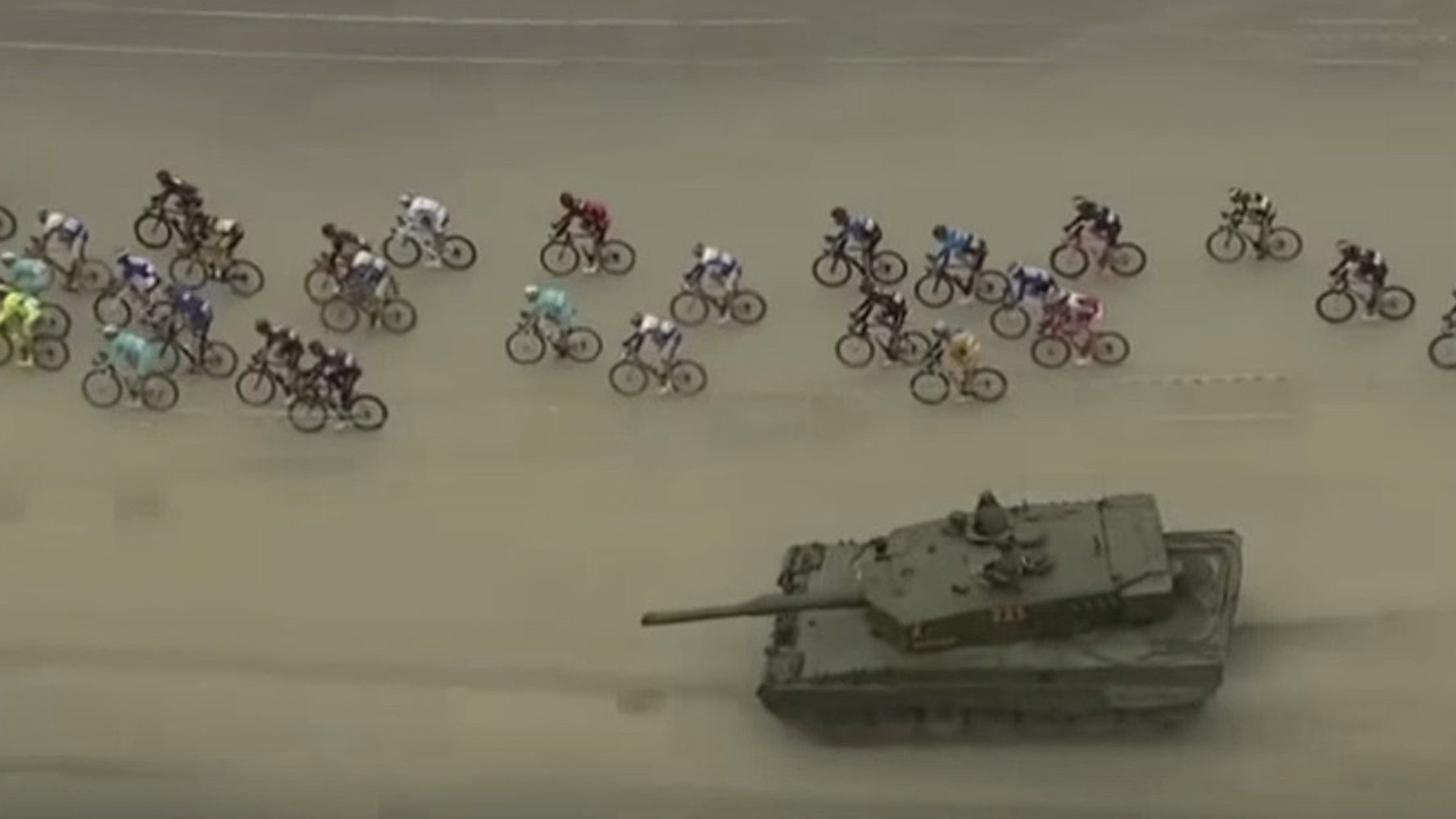 What Happens When A Tank Crashes A Bike Race | HuffPost