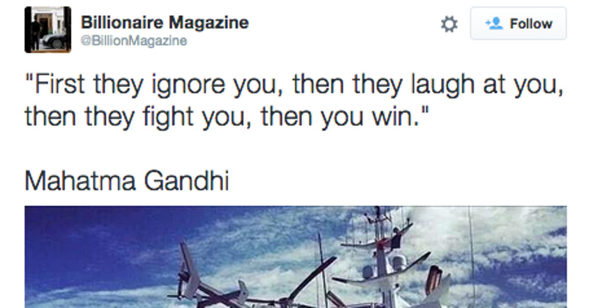 Billionaire Magazine Cites Fake Gandhi Quote To Defend Insane Wealth ...