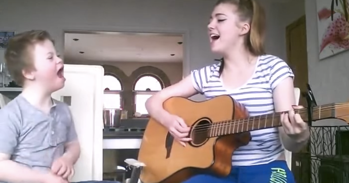 Boy With Down Syndrome Sings His Heart Out In Duet With Older Sister ...