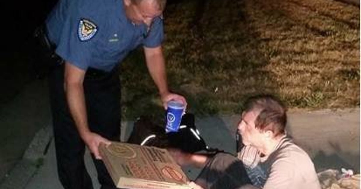 Cop Gives Pizza To Homeless Man, Goes Beyond Call Of Duty In Best Way ...