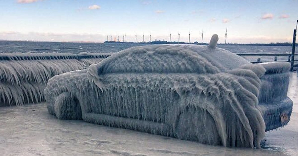 Lake Erie + Freezing Temperatures Turn A Car Into A Block Of Ice ...