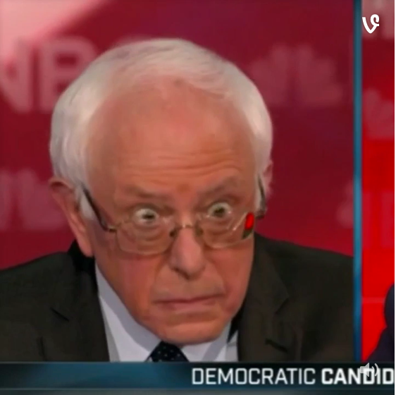 Bernie Sanders Refuses To Police His Eyeballs During Democratic Debate