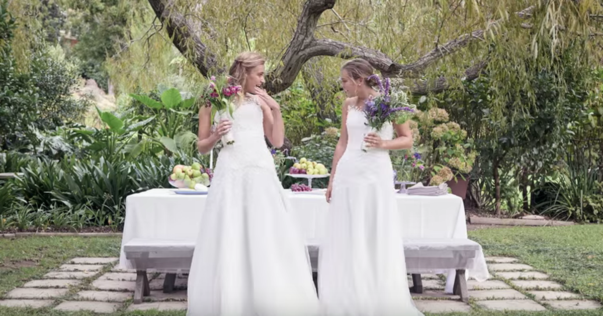 See What Happens When Two Brides Choose The Same Gown To Marry... Each ...