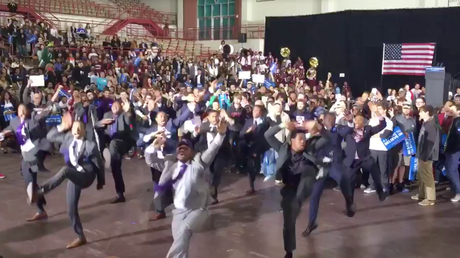 Morehouse College Students Perform Electrifying Step Routine At Bernie ...