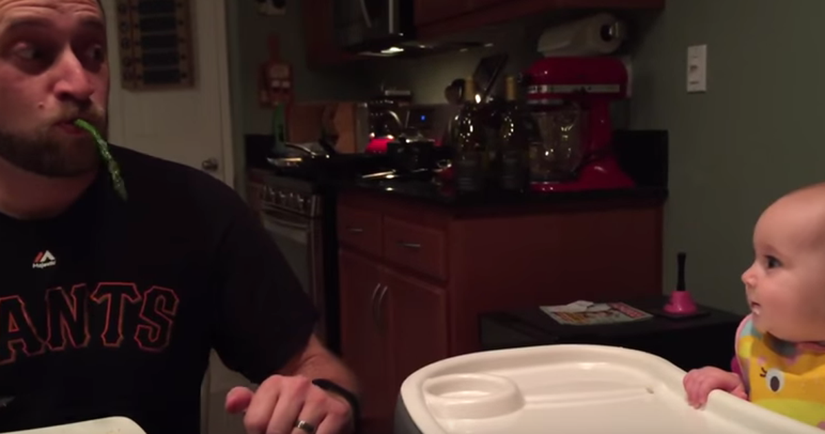 Baby Can't Stop Laughing At Dad's Asparagus Fail | HuffPost UK Parents