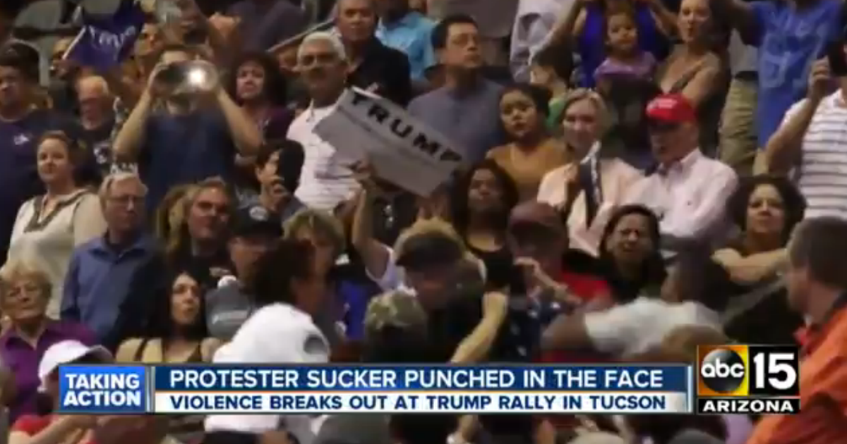 Donald Trump Rally Sees Protester Sucker-Punched While Onlookers Gasp ...