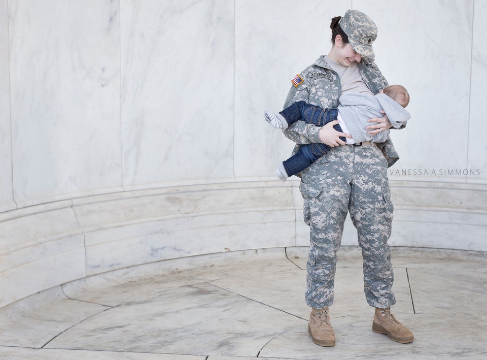 7 Powerful Photos Of Military Moms Breastfeeding In Uniform Huffpost