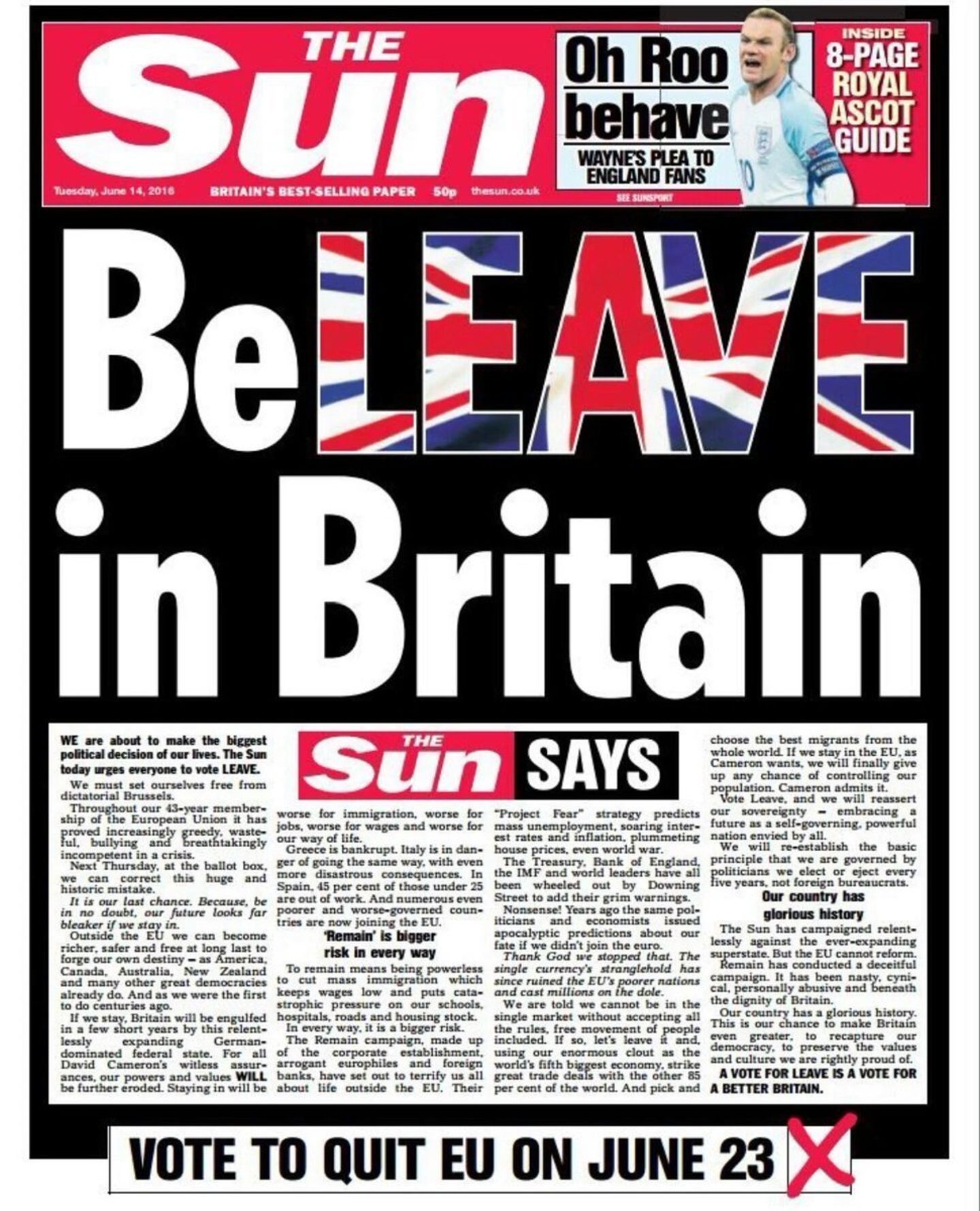 The Sun Brexit Stance Nothing To Do With Rupert Murdoch, Trevor ...