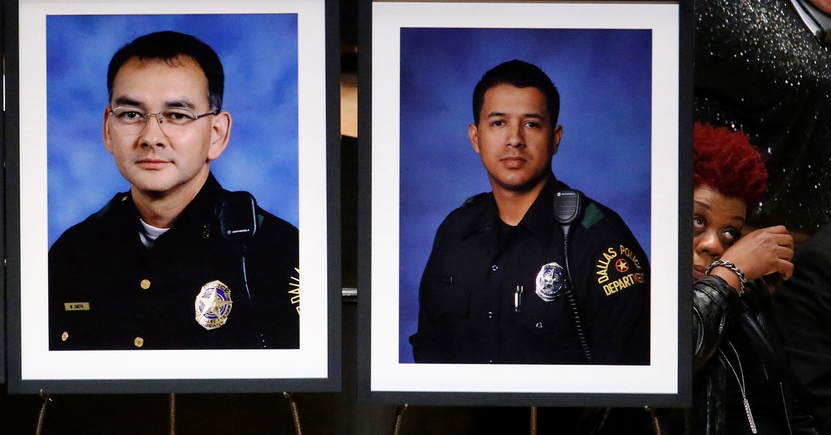 Powerful Images Show Grief During Memorial Service For Slain Dallas ...