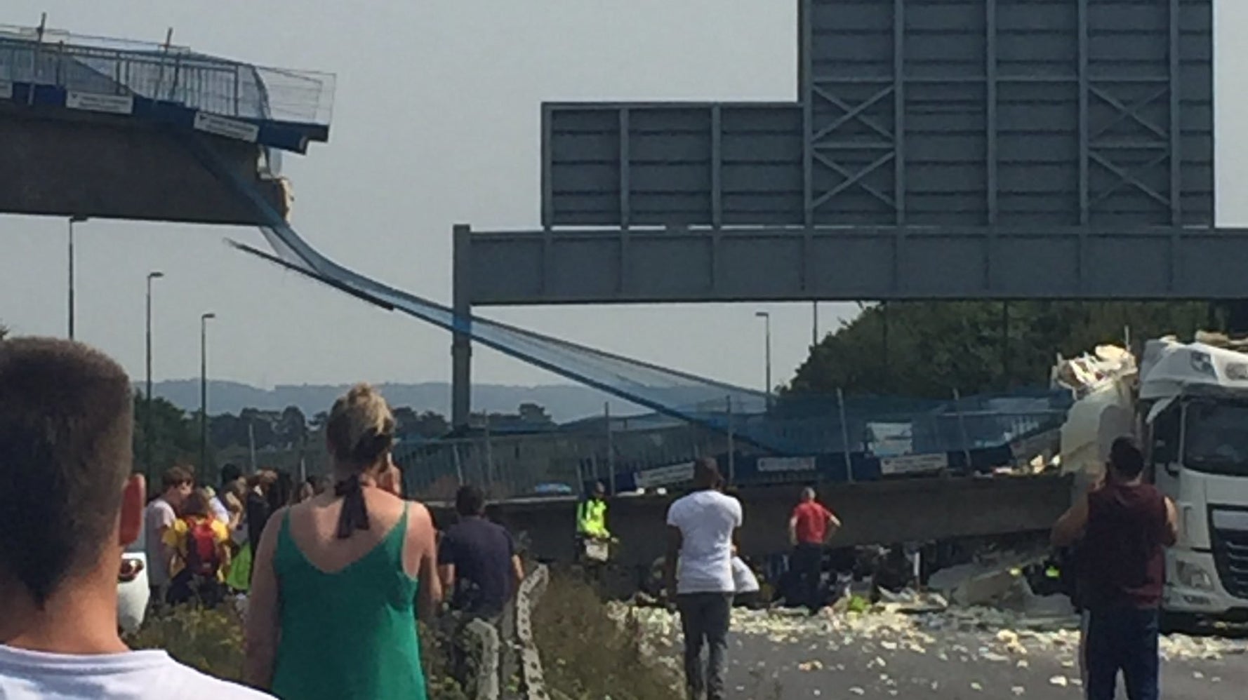 Kent M20 Motorway Bridge Collapse Hospitalises Motorcyclist In 'Major ...