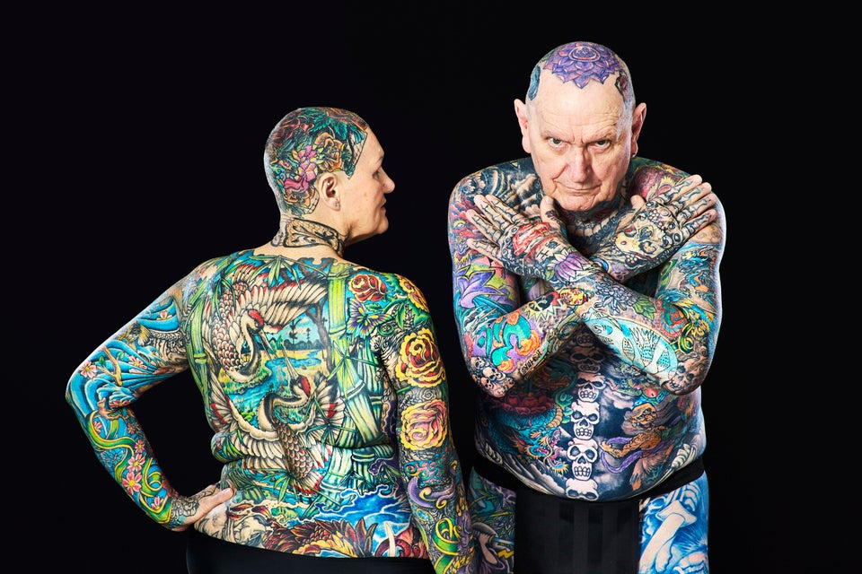 Senior Couple Breaks World Record For Most Tattoos On The Body
