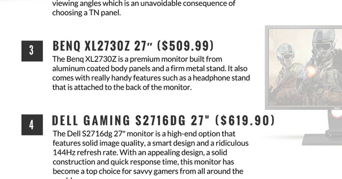[Infographic] The 7 Best Monitors for Gamers in 2016 | HuffPost Contributor