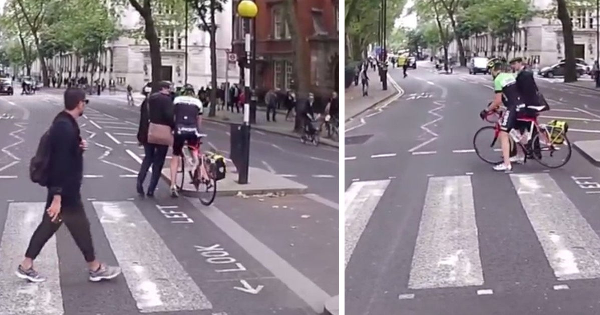 Shocking Footage Shows Cyclist Confronted By Angry Pedestrian At Zebra