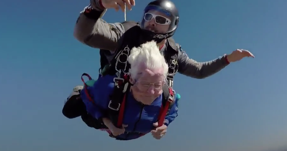 Daredevil Grandma Goes Skydiving To Celebrate Her 95th Birthday ...