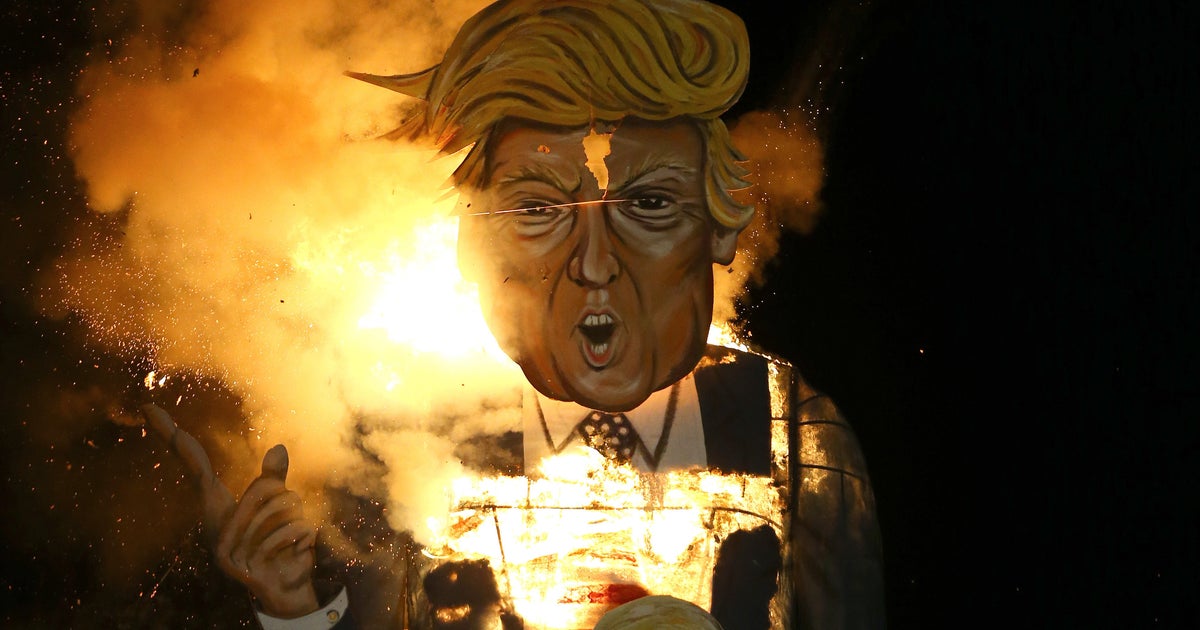 Donald Trump Effigy Burns In England As Part Of Bonfire Night ...