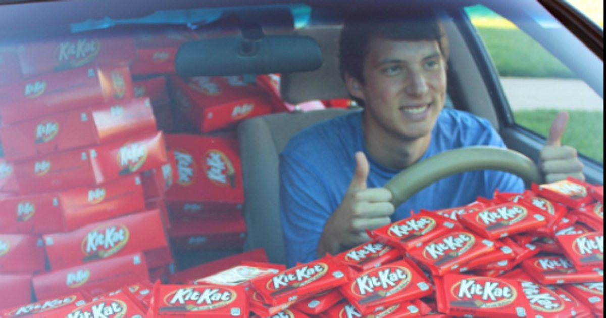 Student's Car Filled With Kit Kats After Thief Steals His Chocolate Bar ...