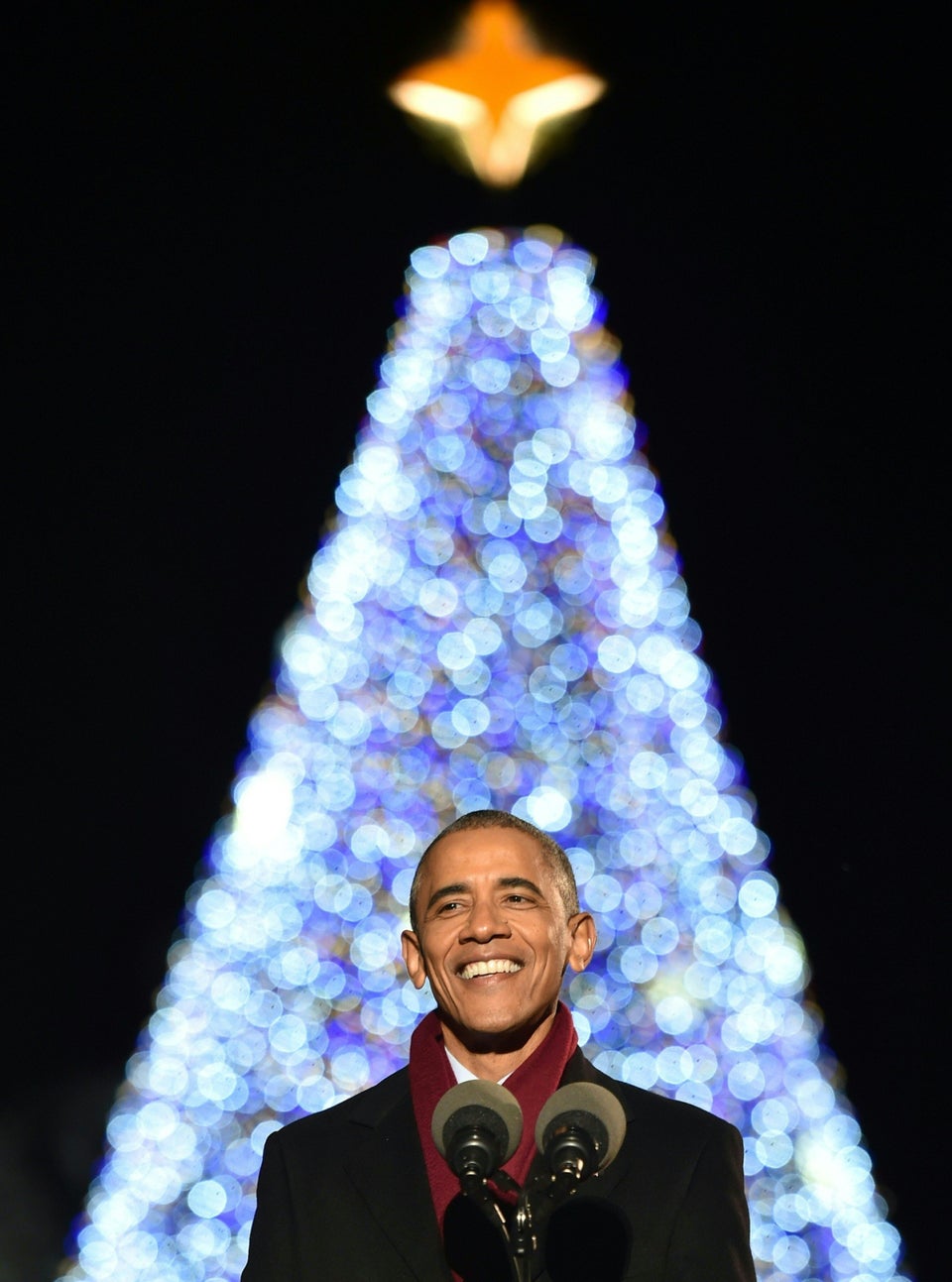 The Obamas Light Their Last Christmas Tree As The First Family ...