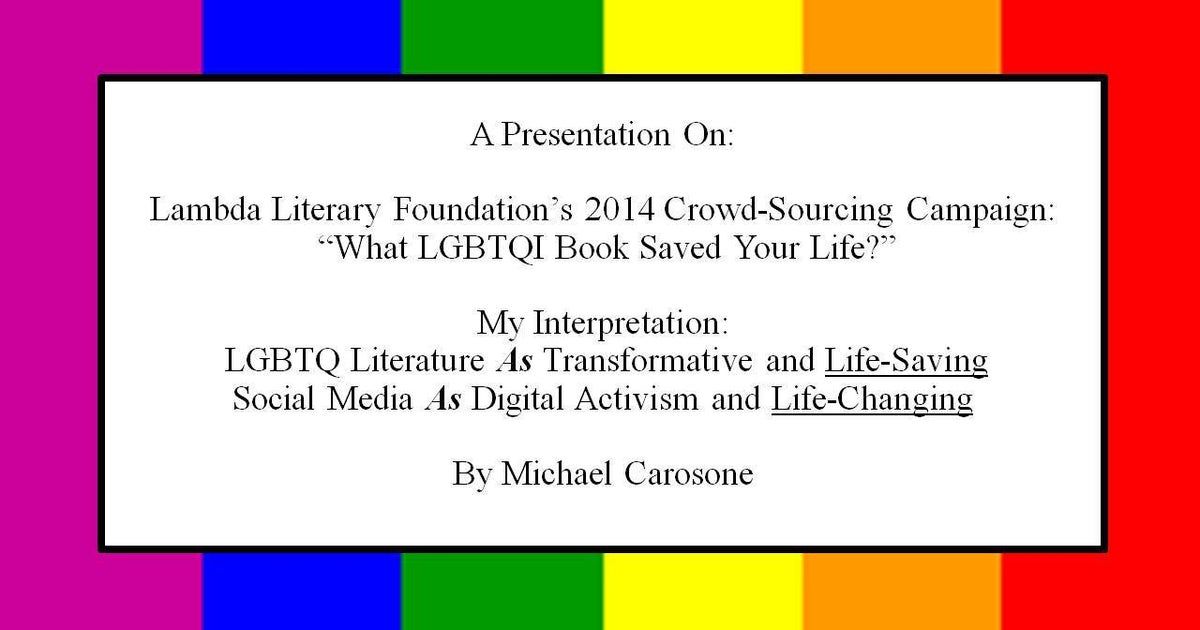 LGBTQ Literature As Transformative And Life-Saving! Social Media As ...