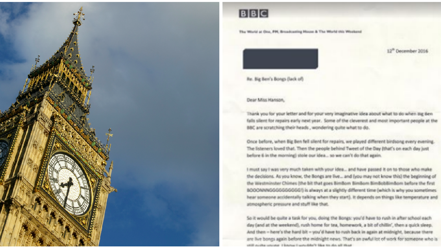 Eight-Year-Old Writes To BBC Offering To Step In For Big Ben While It's ...