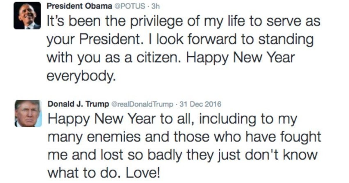 Donald Trump And Barack Obama's New Year Tweets Strike A Hugely ...