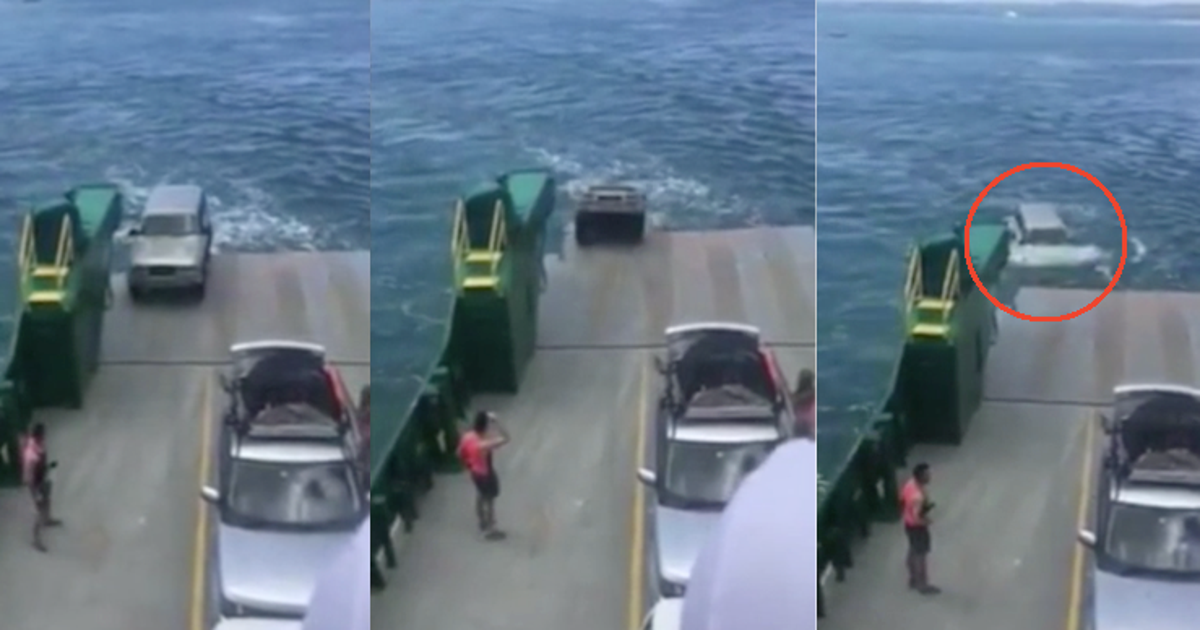 Tourists Watch As Their Car Rolls Off Barge, Drifts Out To Sea ...