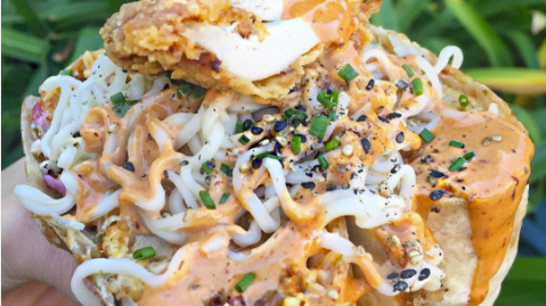 Feast Your Eyes On This Jidori Fried Chicken Ramen Burrito | HuffPost ...