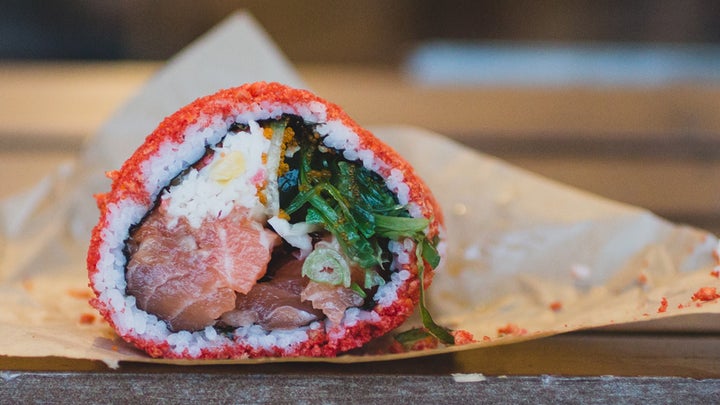 This Low-Key Poke Joint Has A Flamin' Hot Cheetos Poke Burrito ...