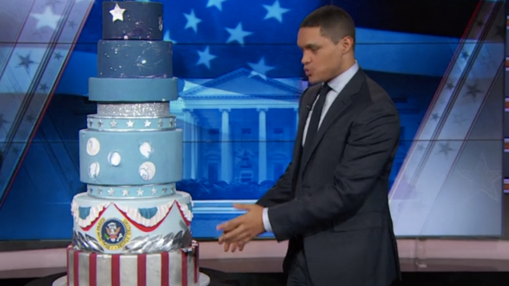 Trevor Noah Gives Trump His 'Just Desserts' With Real Inaugural Cake ...