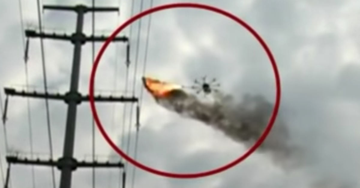 This Flame-Throwing Drone Burns Rubbish Off High-Voltage Power Lines ...