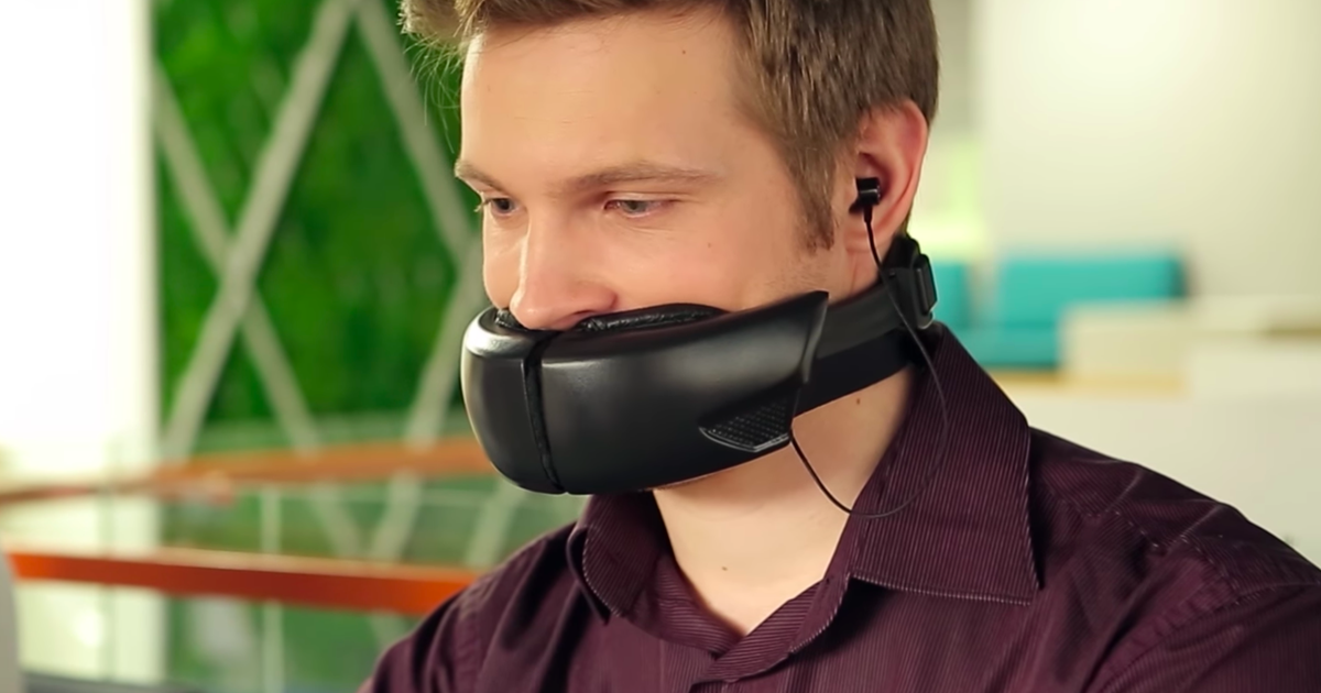 This Horrifying 'Muzzle' Keeps Your Conversations Private In The Office ...