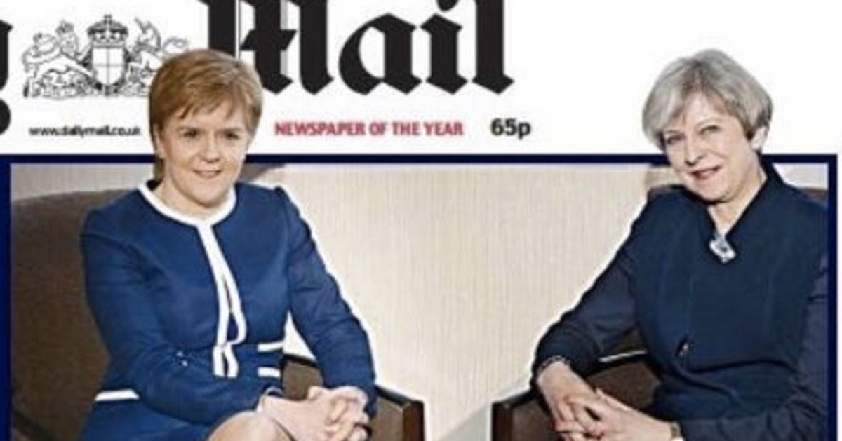 Daily Mail's 'Legs-it' Front Page Of Theresa May And Nicola Sturgeon ...