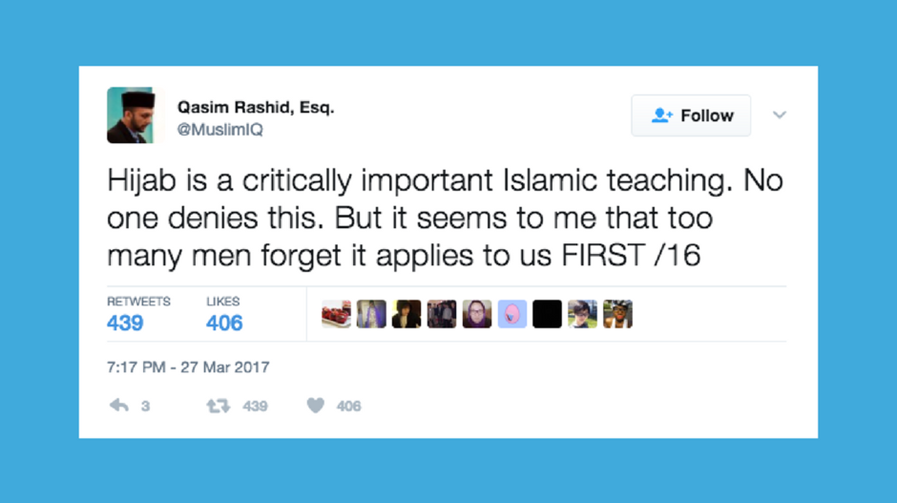 Muslim Activist Reminds Men That The Quran Commands Them To Observe