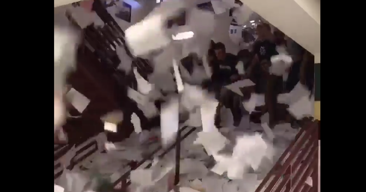 High Schoolers Are Celebrating The End Of School With Epic Paper Tosses ...