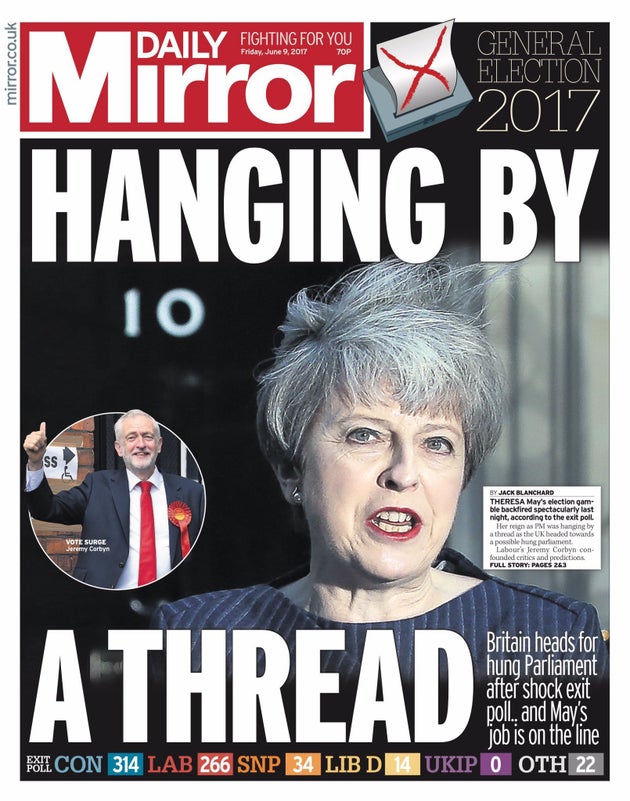 General Election Results 2017: First Newspaper Front Pages Show Shock ...