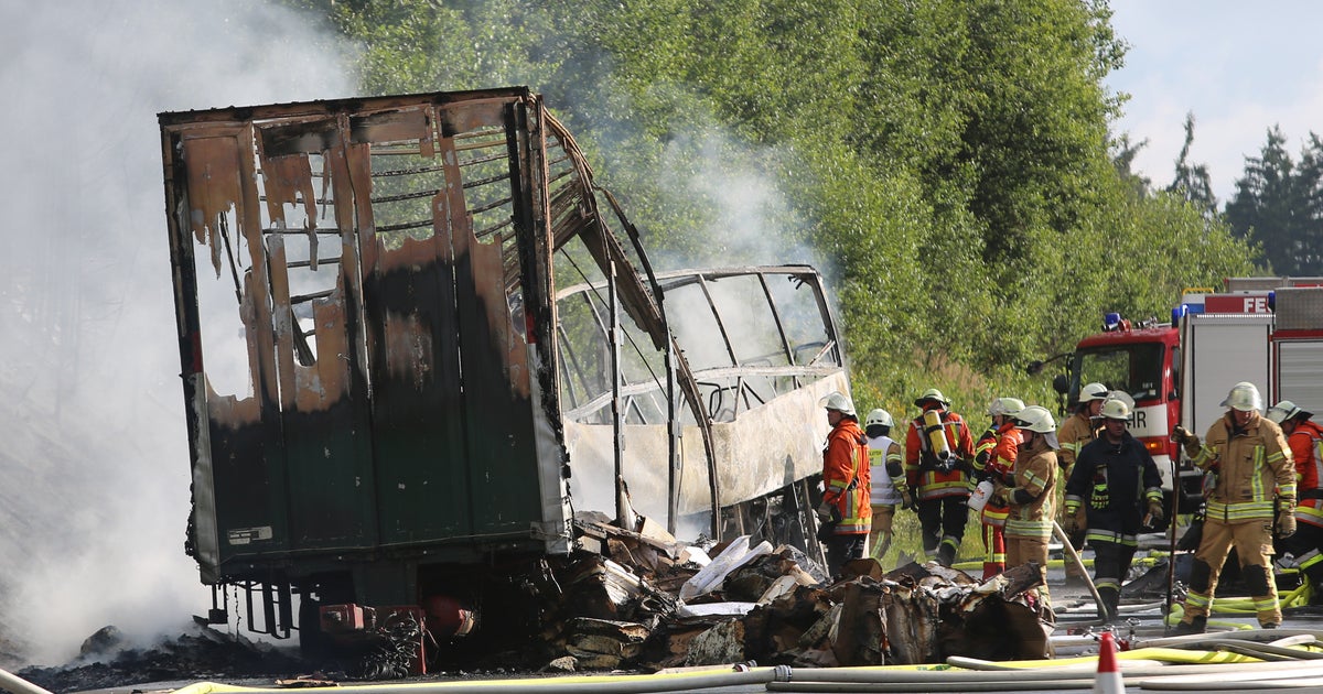 Tour Bus Bursts Into Flames After Crash In Germany, Killing At Least 18 ...