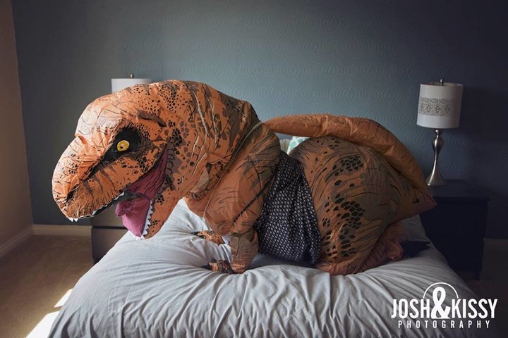 Woman Dials Up The Sexiness With Boudoir Shoot In A T Rex Costume Huffpost
