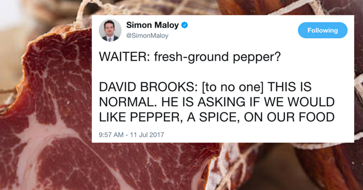 Twitter Skewers David Brooks For Bizarre Story About 'Gourmet' Meats ...