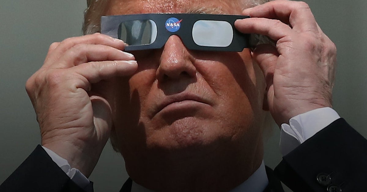Trump Stares Directly Into Eclipse | HuffPost Videos