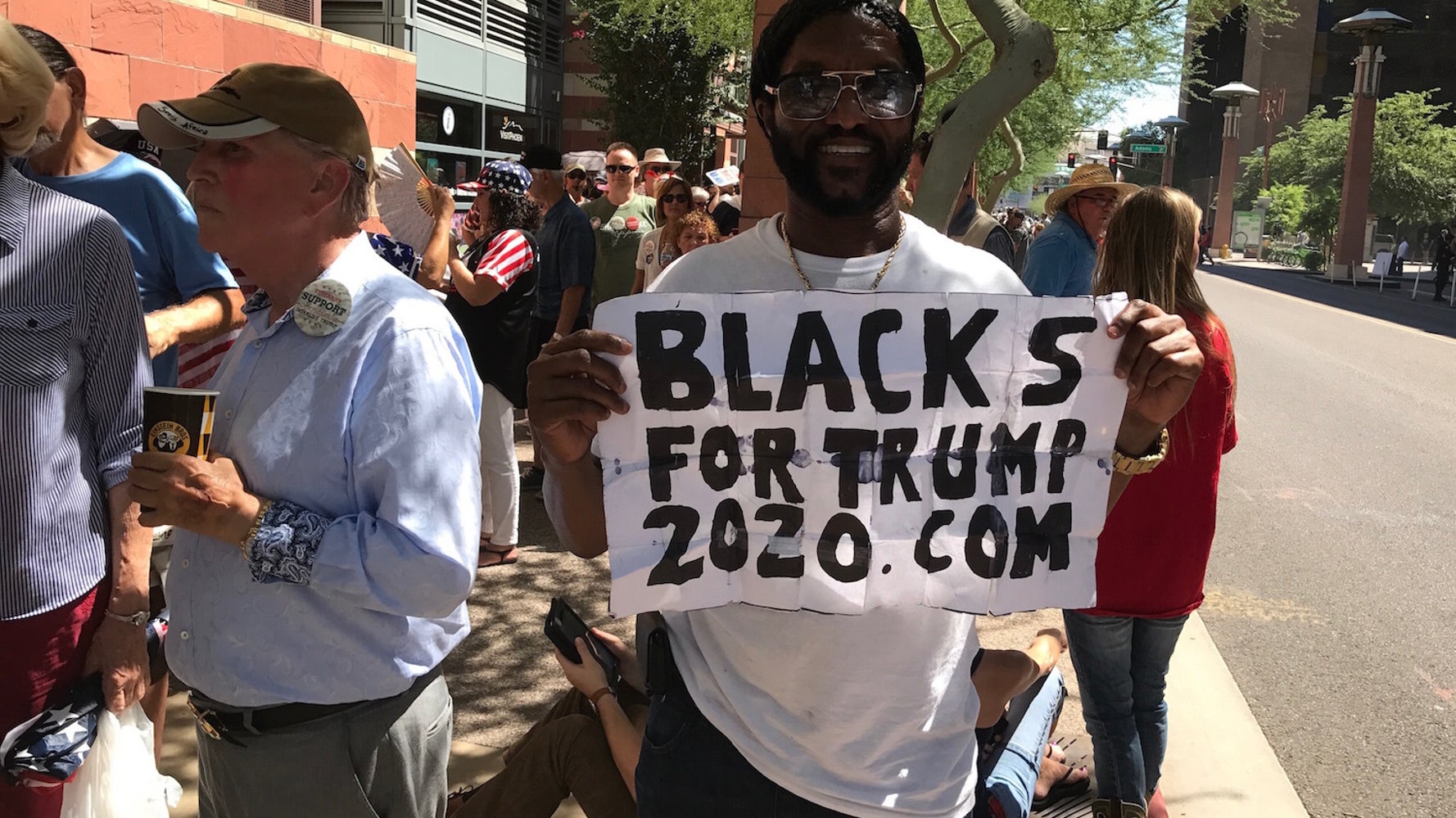 Meet The Guy Holding The "Blacks For Trump" Sign At Trump's Phoenix ...