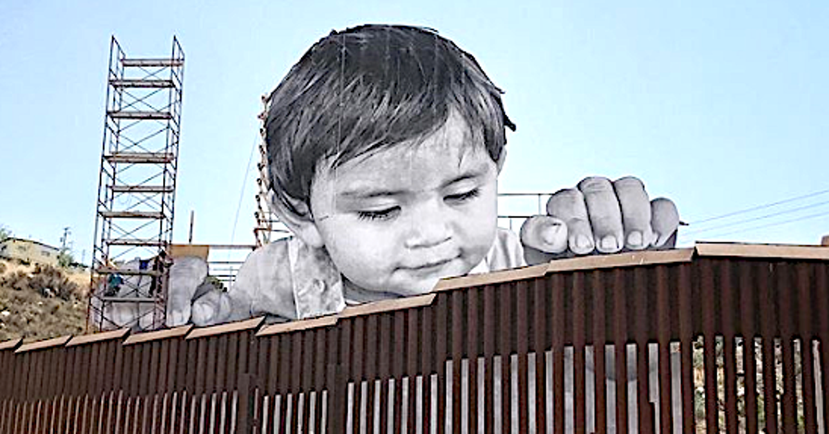 Poignant New Artwork Shows Little Boy Peering Over U.S.-Mexico Border ...