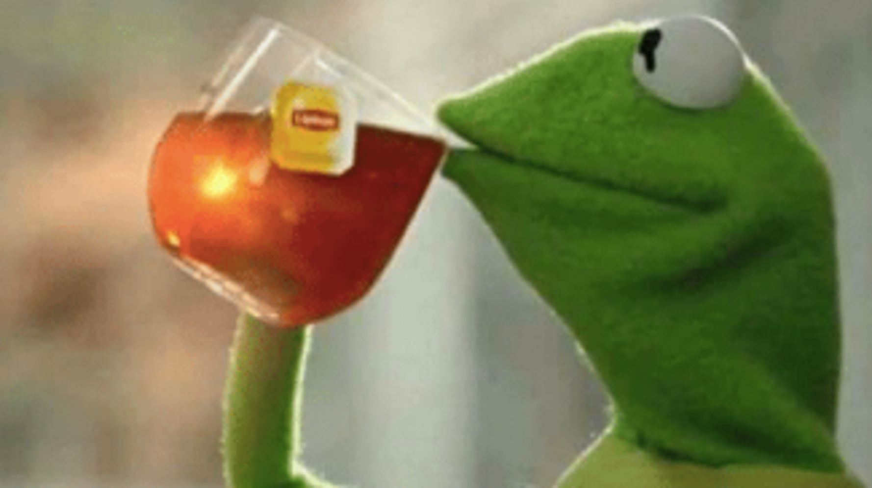 Kermit The Frog Drinking Tea Gif