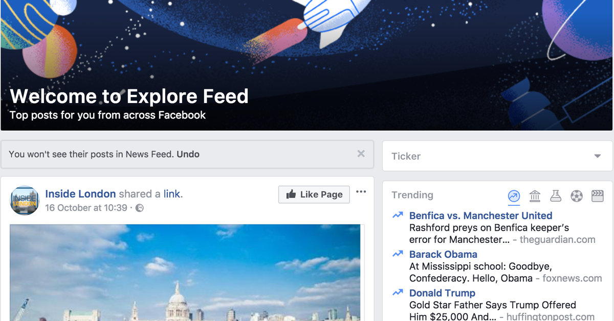 Facebook Now Has A Second News Feed Called 'Explore Feed' | HuffPost UK ...
