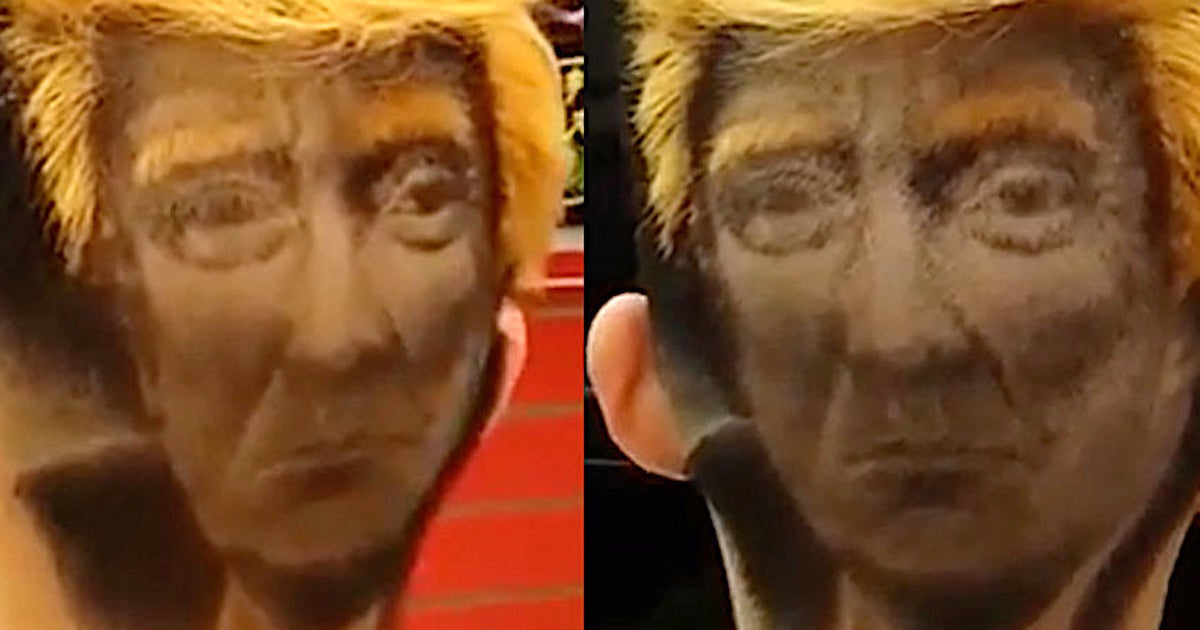 Someone Got Donald Trump's Face Sculpted Into Their Hair | HuffPost ...