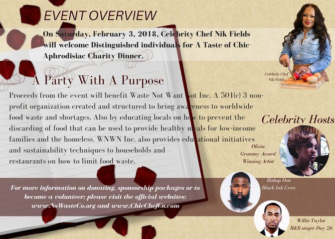 Chef Nik Fields Launching “Taste of Chic” Pop Up Dinners Supporting ...