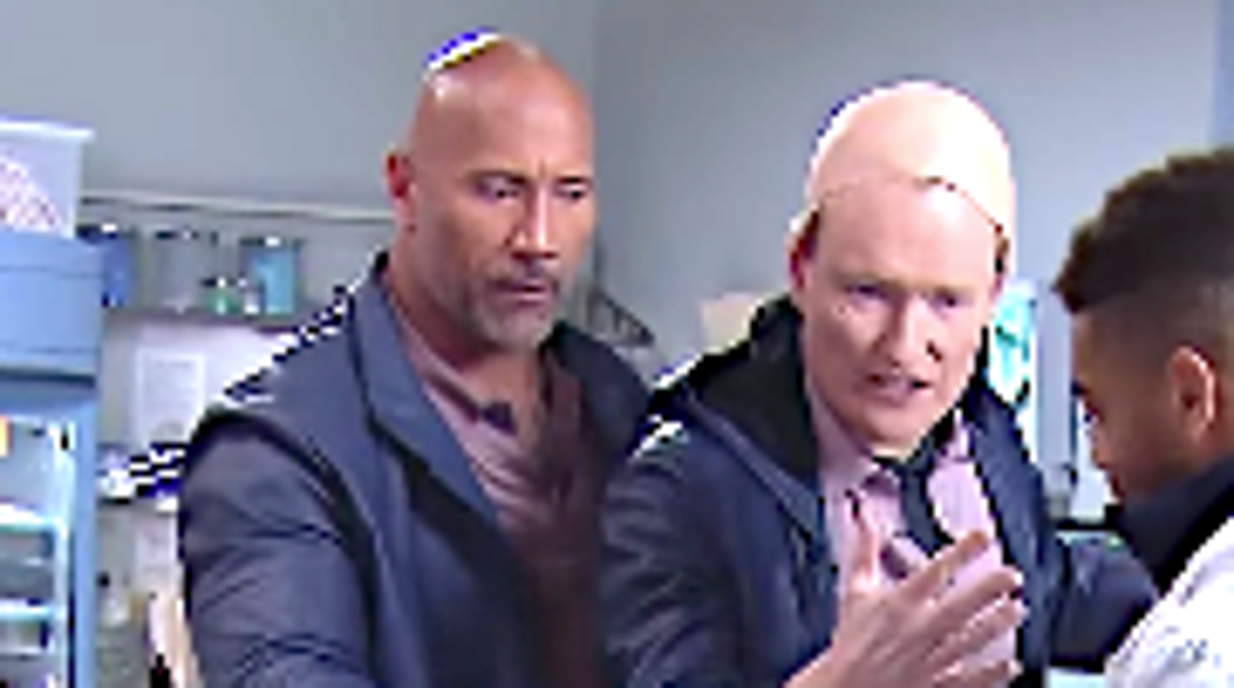 Conan O'Brien As Dwayne 'The Rock' Johnson's Stunt Double? It Didn't Go ...
