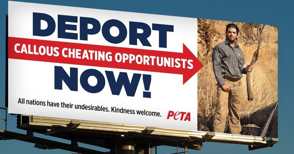 PETA Ad Calls For Deporting 'Undesirable' Trophy Hunter Donald Trump Jr ...