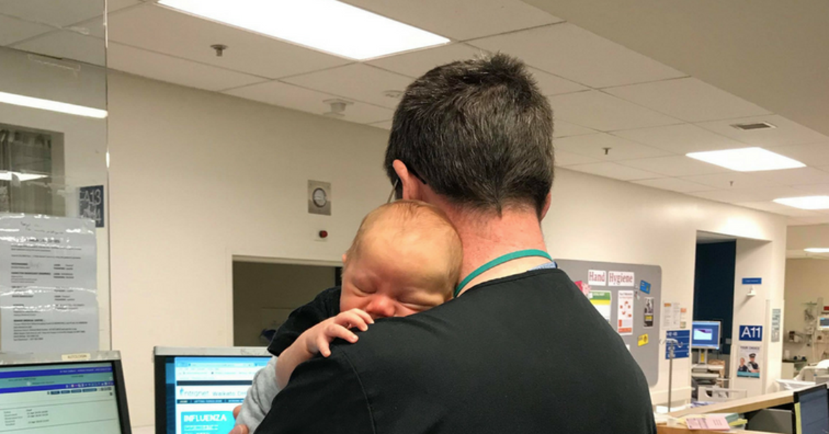 Doctor Ran Hospital Emergency Department While Cuddling Baby | HuffPost ...