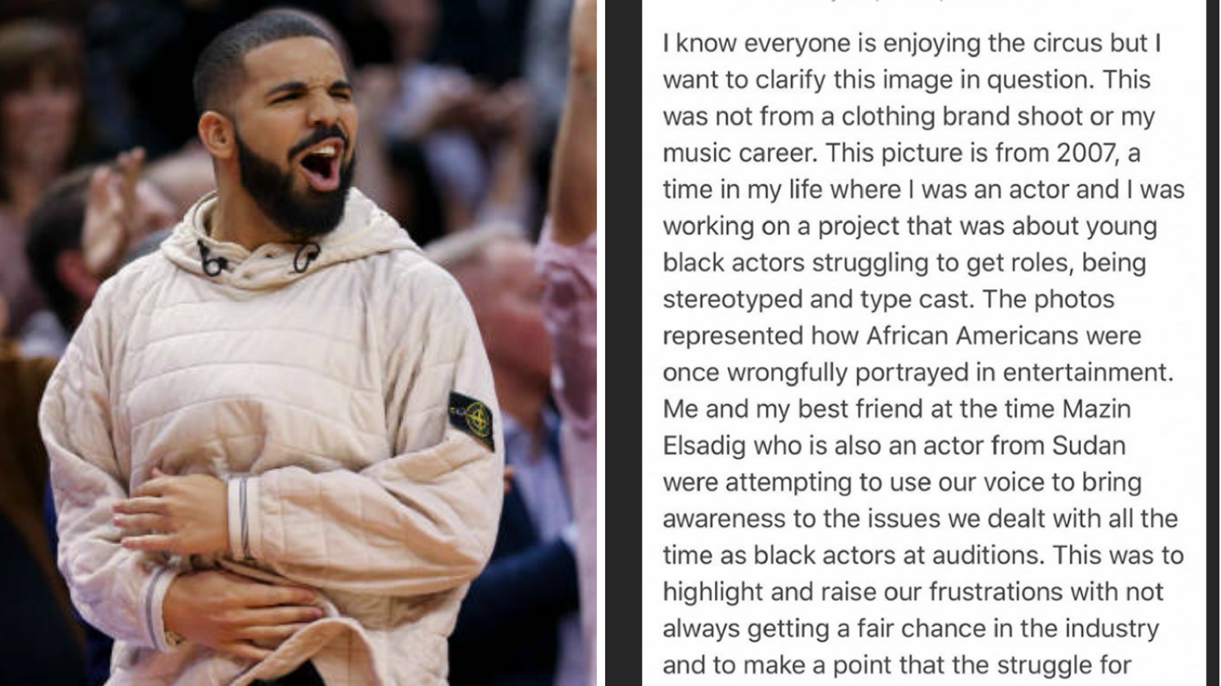Drake Explains Backstory Of Blackface Photo Shared By Pusha T ...